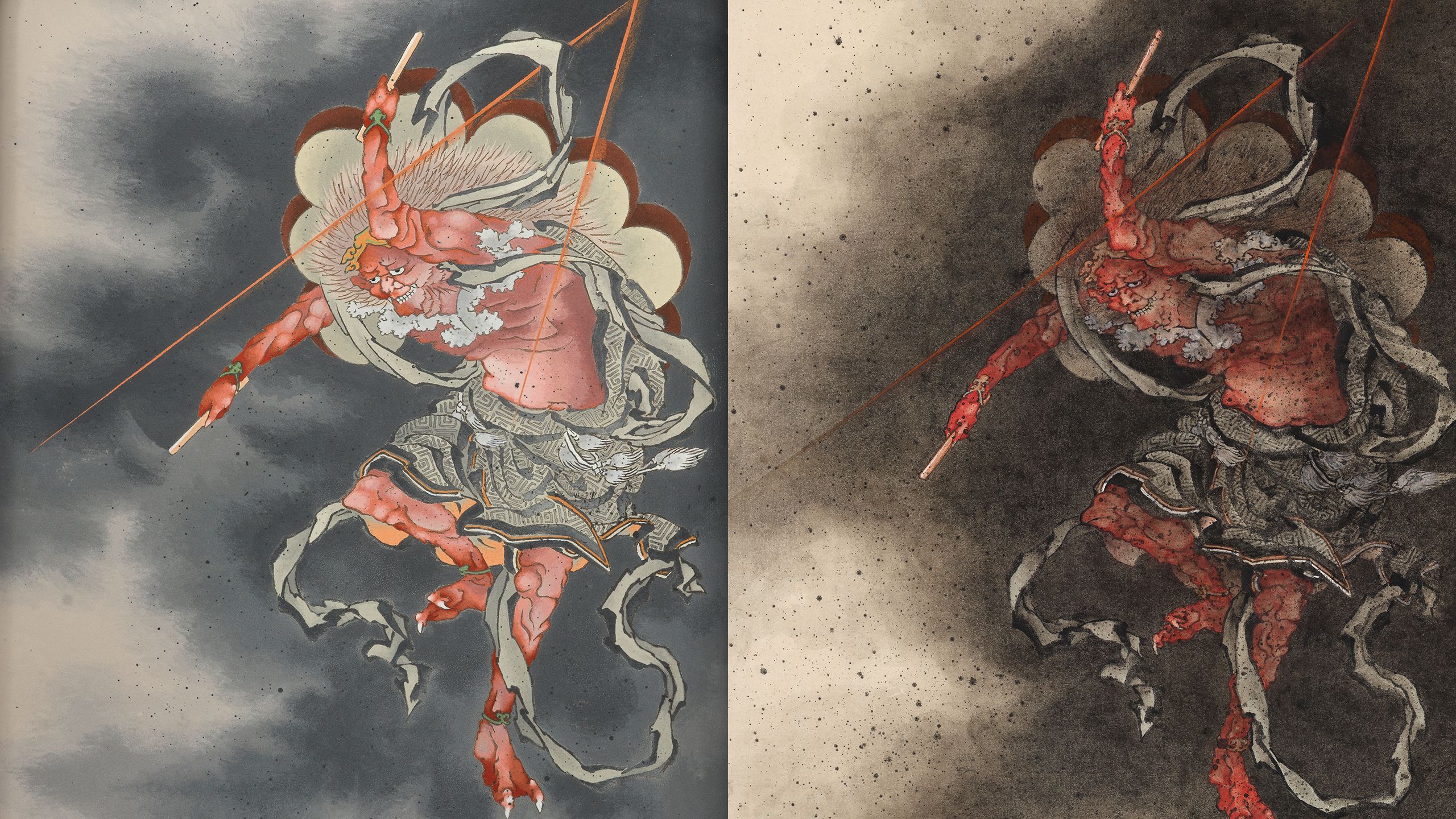 A Closer Look | A panel of Raijin, God of Thunder & Lightning, after Hokusai