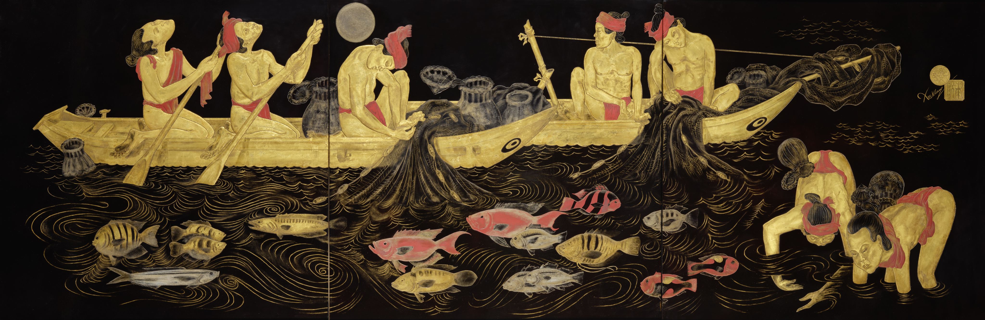 A Closer Look - Beyond Canvas: Nguyen Khang's Luminous Lacquer Work